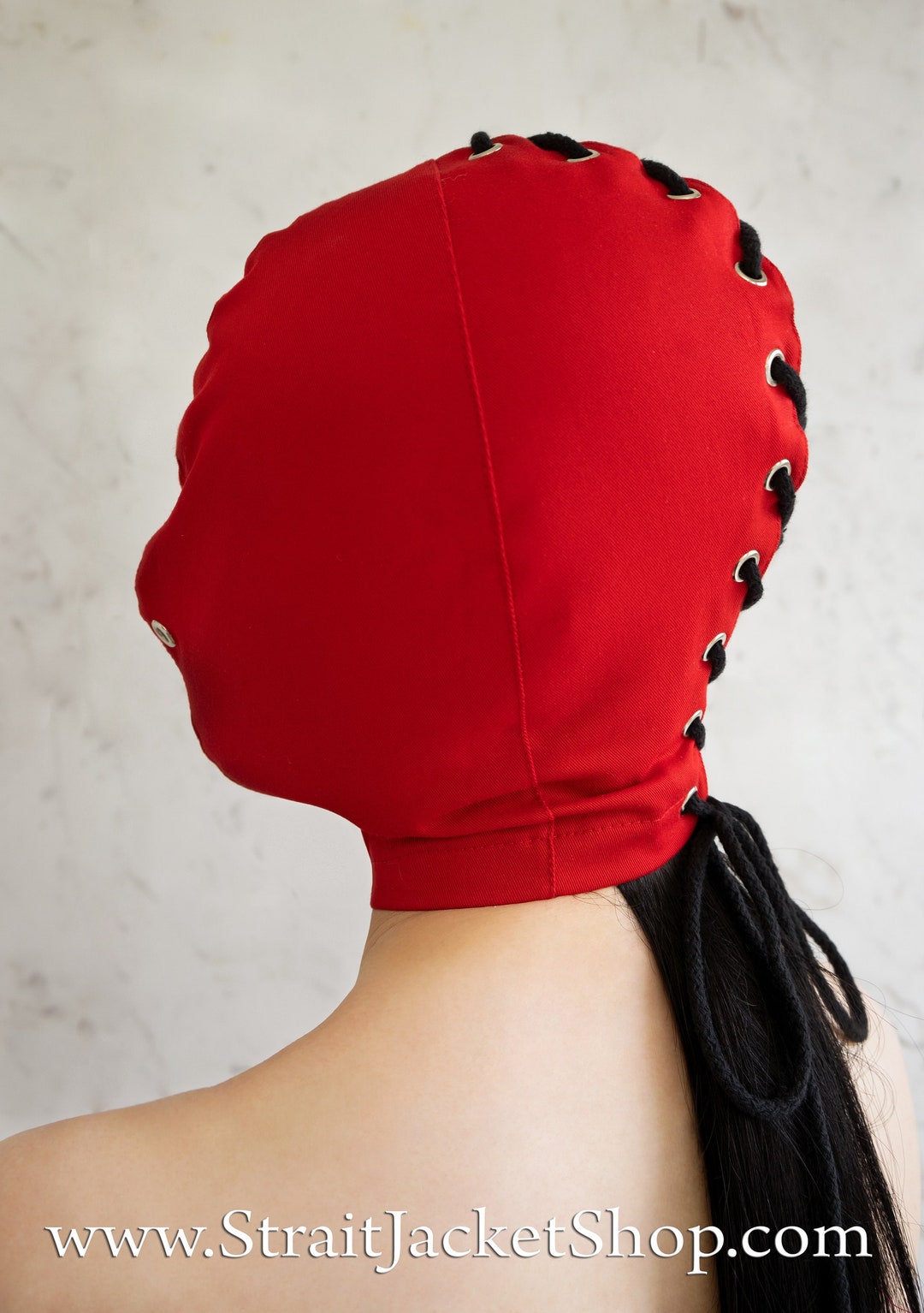Red Bondage / Face Mask Laced or With Zipper / Cotton - Etsy