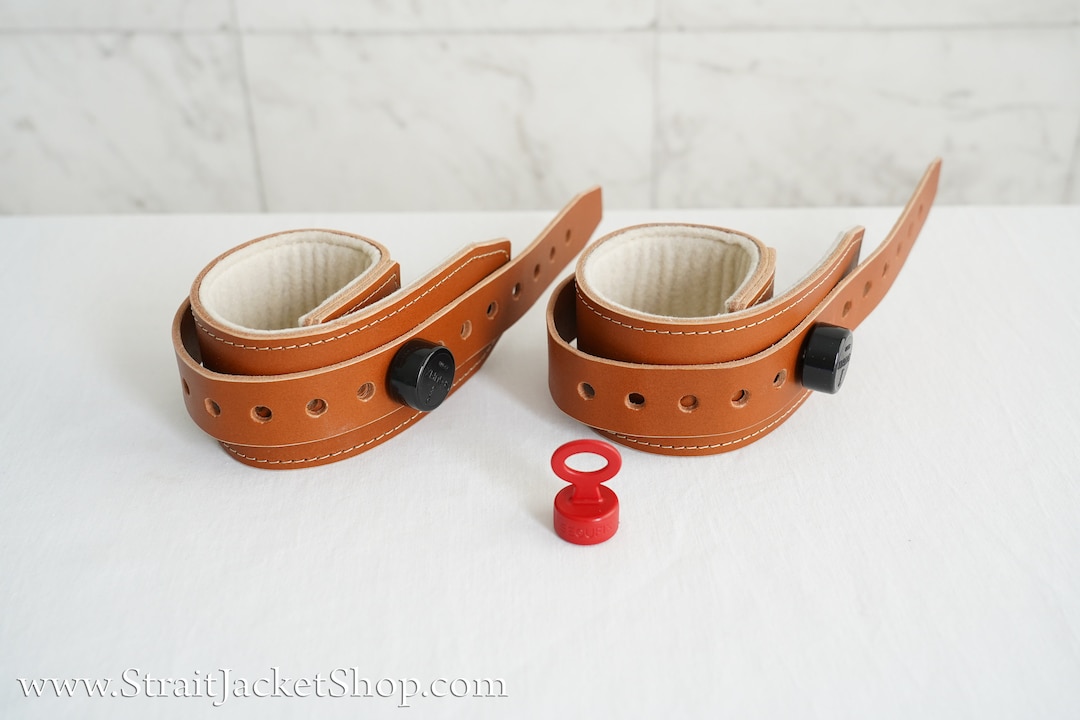 Leather Institutional Medical Asylum Restraints Wrist / Ankle Cuffs ...