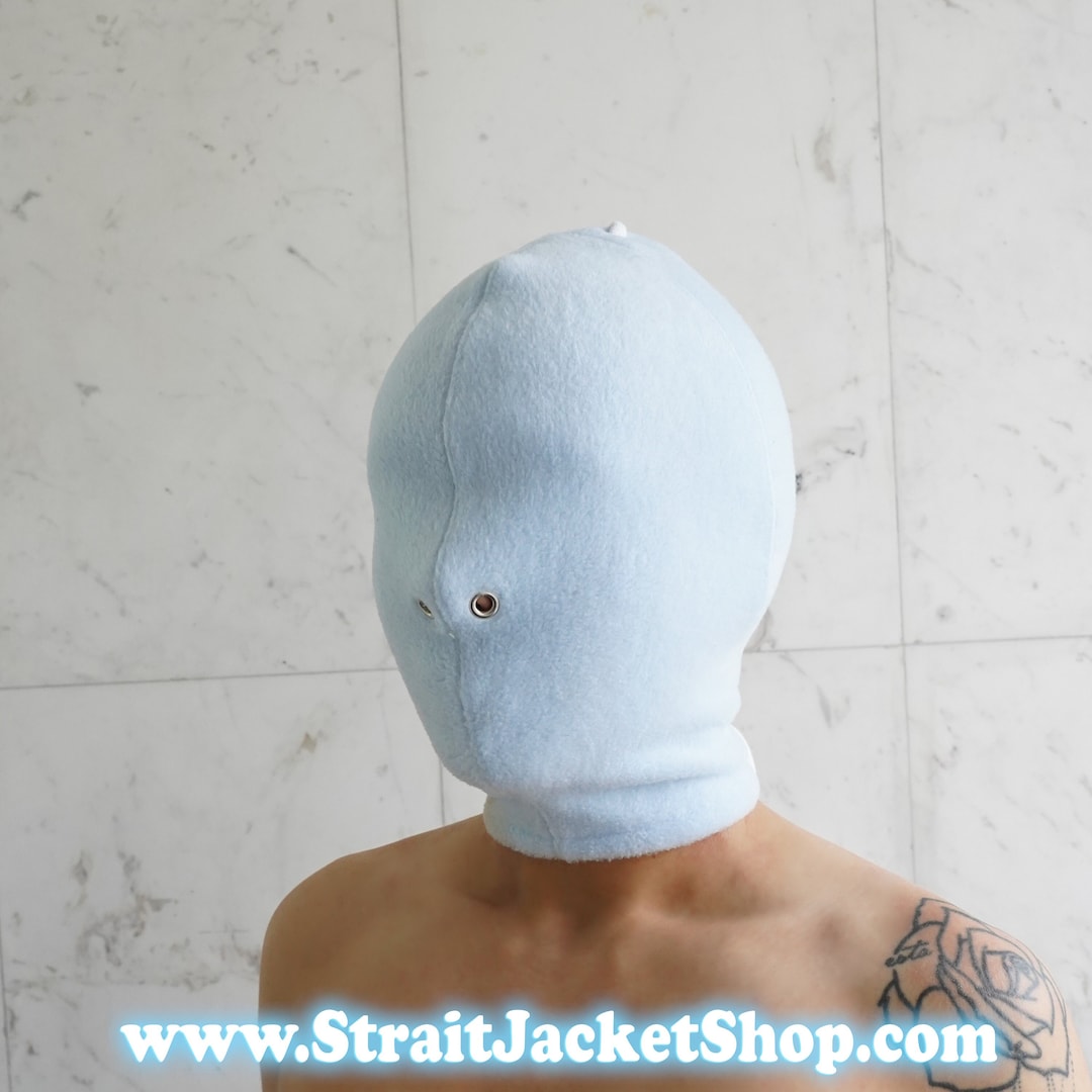 Blue Timeout Mask Blindfold Baby Blue / ABDL / Restraining Face Hood ...