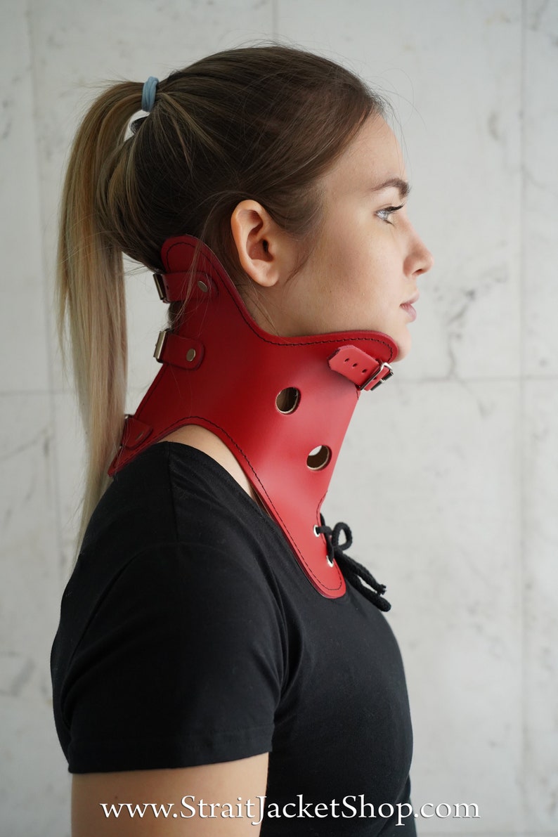 Leather Orthopedic Esque Posture Collar Neck Brace Orthosis Stiff Neck ...