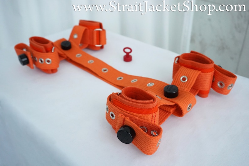 Set of Orange Wrist and Ankle Cuffs Restraints With Segufix Locks ...