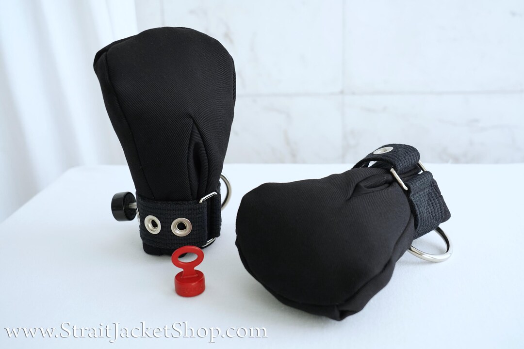 Black Elegant Safety Mittens - Bondage / Soft Padded Mittens / ABDL ...