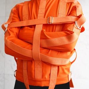 Orange Prison Straitjacket - Fully Functional Straitjacket Costume for ...