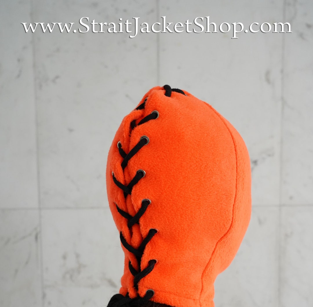 Orange Prison Bondage Straitjacket Mask / Laced / Zipper / Inmate ...