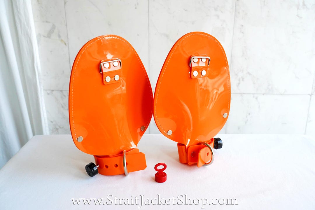 Orange Restraining Mittens With Segufix Locks - Hand Wrist Restraint ...