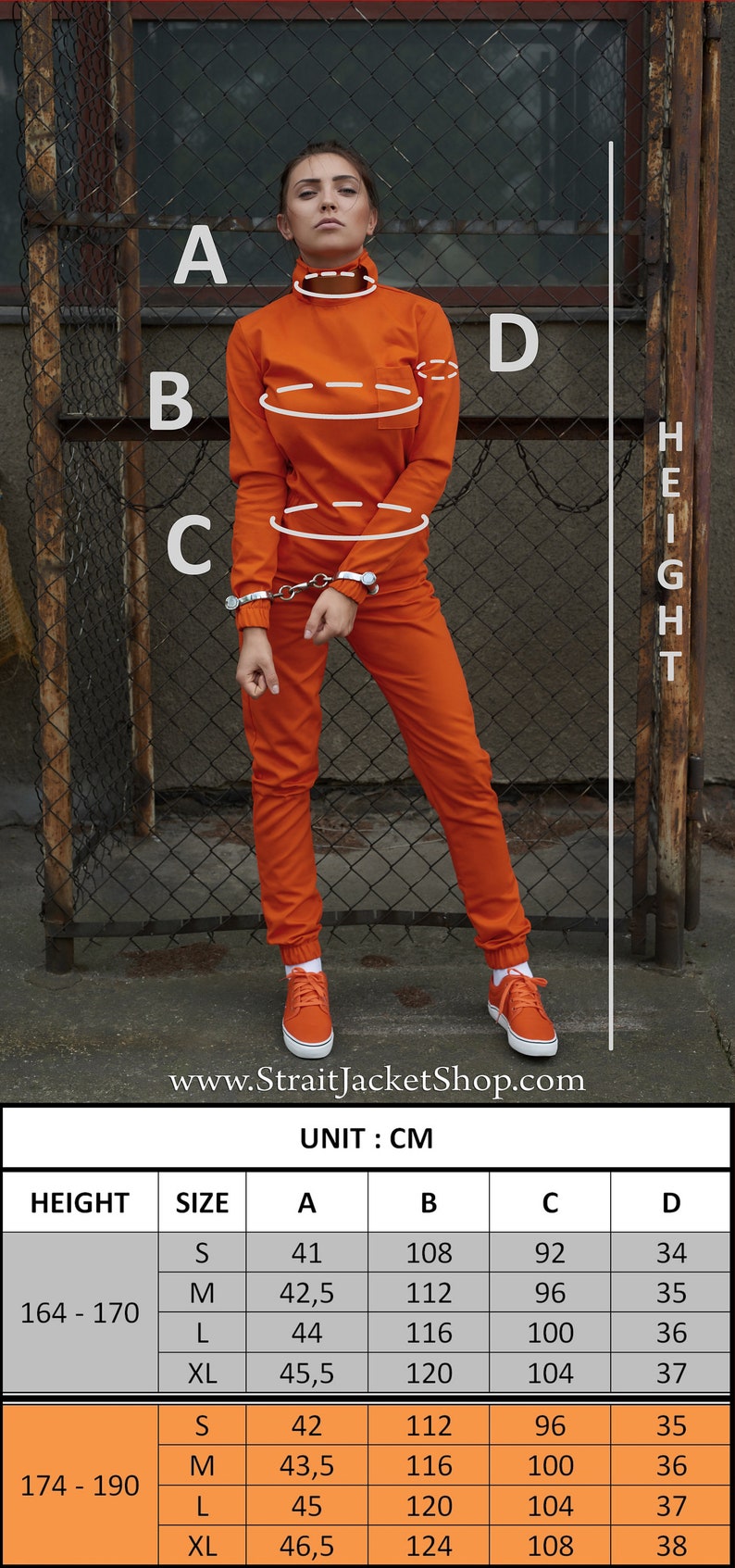 Prisoner Orange Jumpsuit With Neck Collar Restraining / BDSM - Etsy