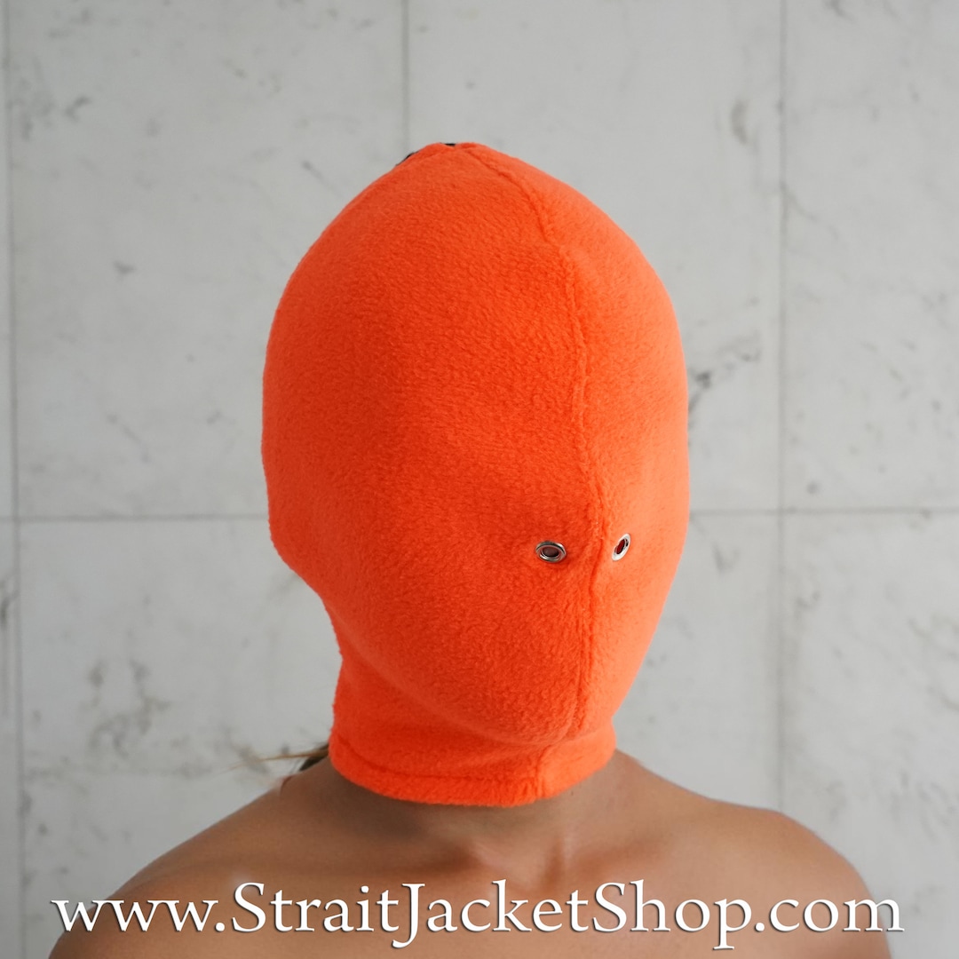 Orange Prison Bondage Straitjacket Mask / Laced / Zipper / Inmate ...