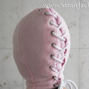 Pink Timeout Mask - Blindfold Baby Pink / ABDL / Restraining Face Hood ...