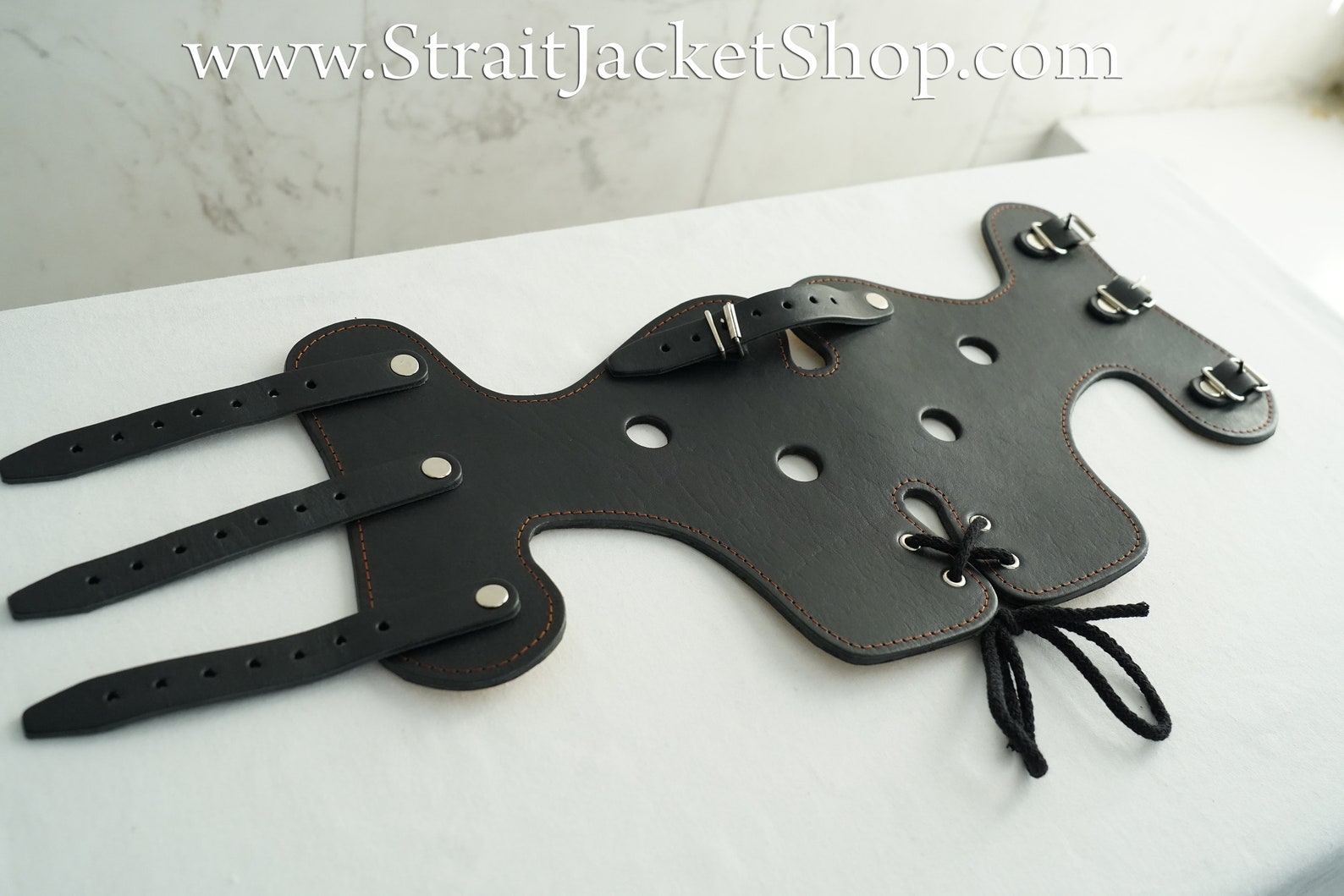 Black Leather Orthopedic Esque Posture Collar Neck Brace Orthosis Stiff ...