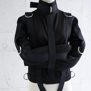 Black Straitjacket Costume - Fully Functional Straitjacket With Sides ...