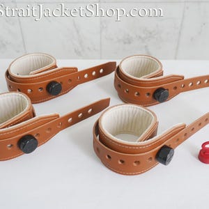 Leather Institutional Medical Asylum Restraints Wrist / Ankle Cuffs ...