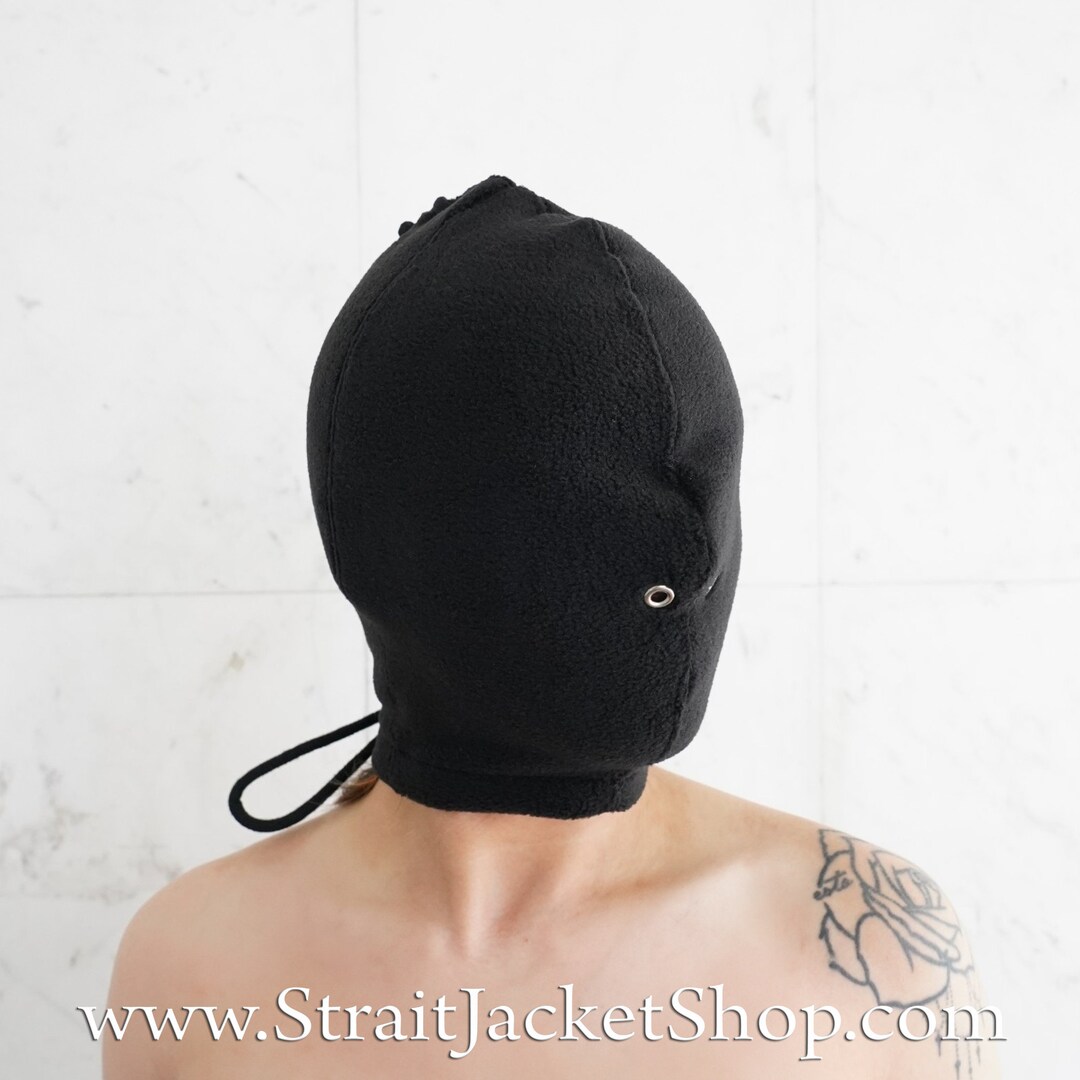 Black Bondage / Blindfold Hood Face Mask - Etsy