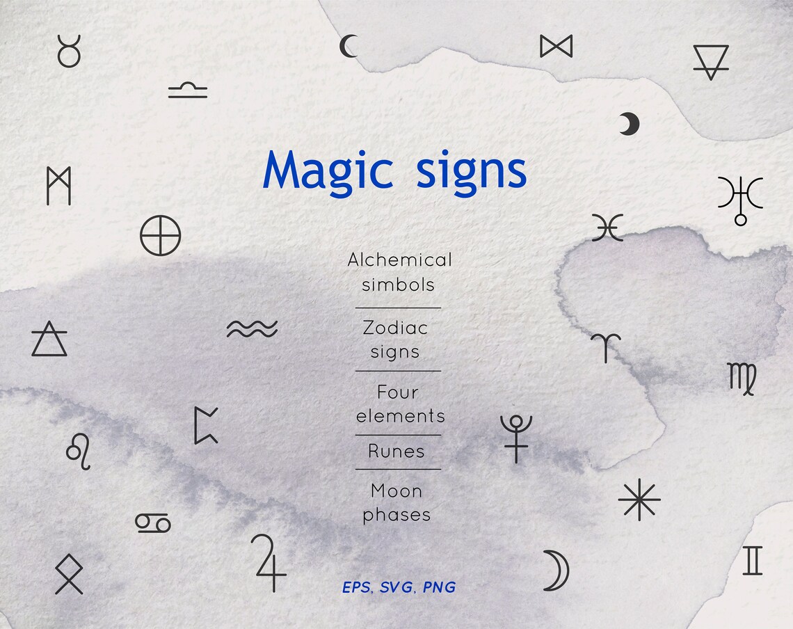 Magic Signs Clip Art Digital Images SVG EPS PNG | Etsy
