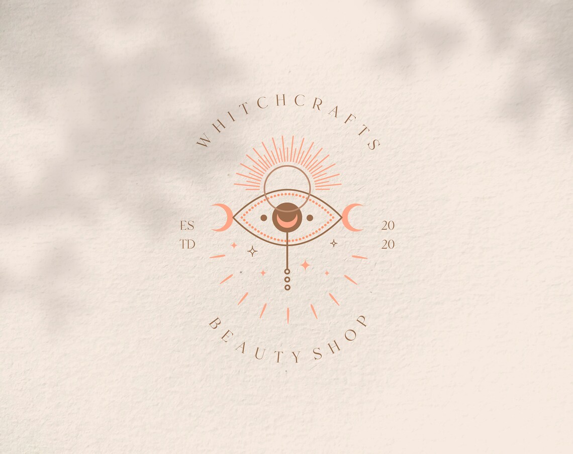 Witchcraft Moon 2 colors Logo Simple logo design Witch | Etsy