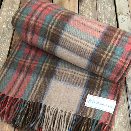 Stewart Dress Antique Tartan Recycled Wool Blanket/throw by - Etsy
