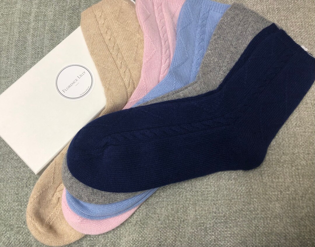 Ladies 100% Luxury Cashmere Socks Perfect Presents Lounge Socks Bed ...
