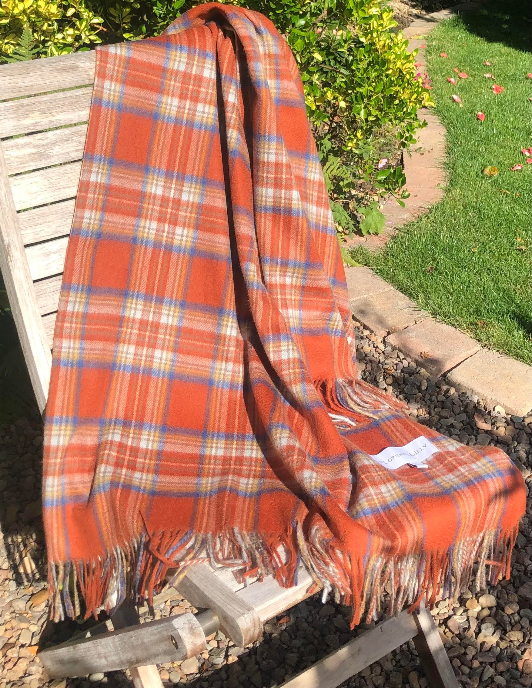 Lambswool Super Soft Rust Check Blanket, Throw by Florence Lilly - Etsy