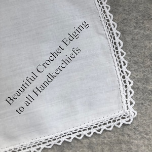 Pack of 5 Beautiful 100% Cotton Ladies Handkerchiefs With Fine Crochet ...