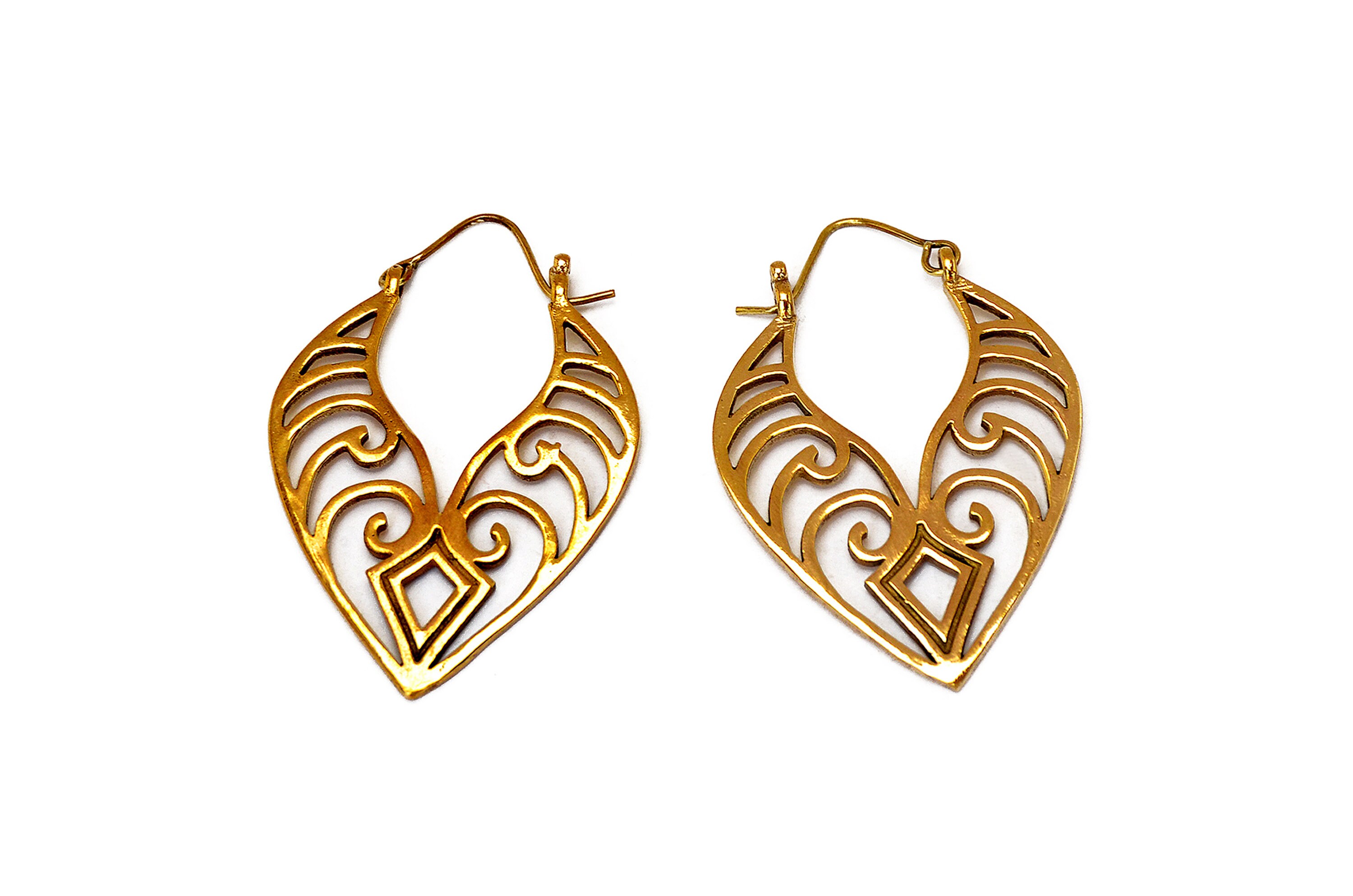 Gorgeous Large Ethnic Creole Earrings Maori Gold Earrings - Etsy