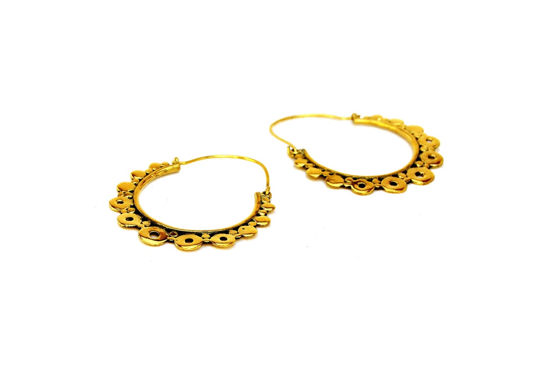 Gypsy Creole Earrings Gold Hoop Earrings Ethnic Style for - Etsy