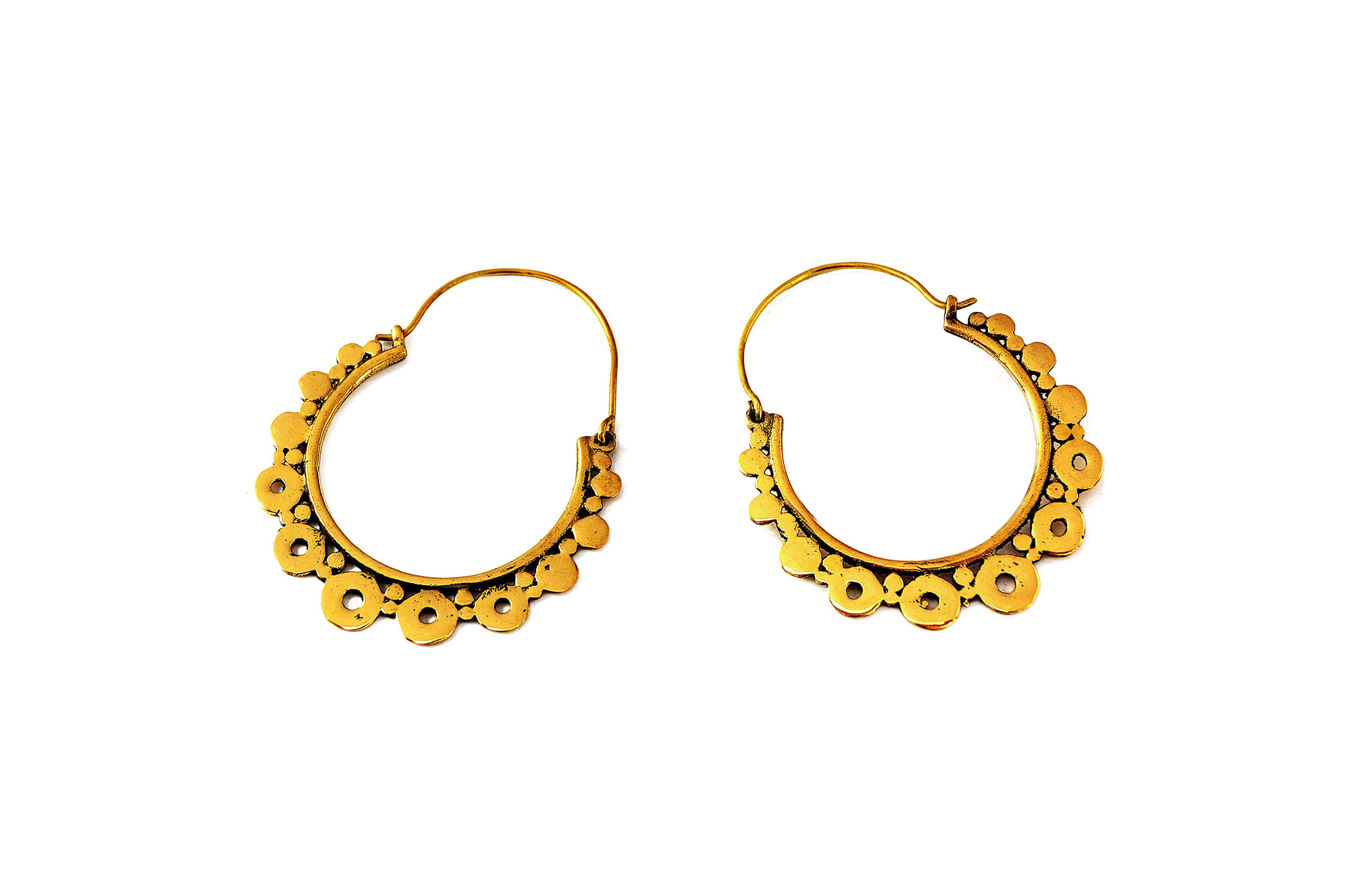 Gypsy Creole Earrings Gold Hoop Earrings Ethnic Style for - Etsy