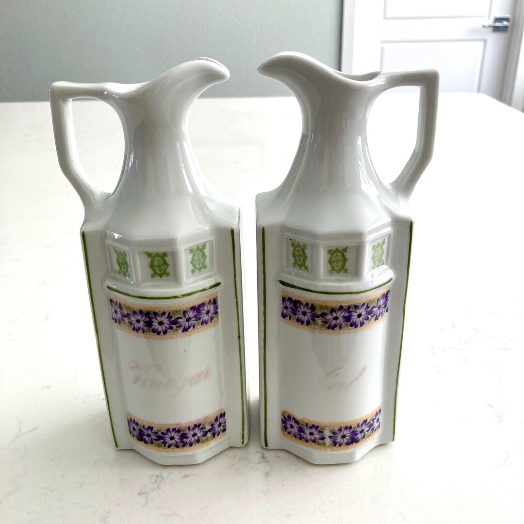 Vintage Thuringia German Porcelain Oil and Vinegar Bottles Vintage ...