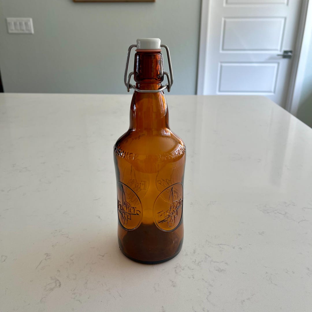 Vintage Fischer Biere D'alsace Brown Empty Beer Bottle W/ Top/cap. - Etsy