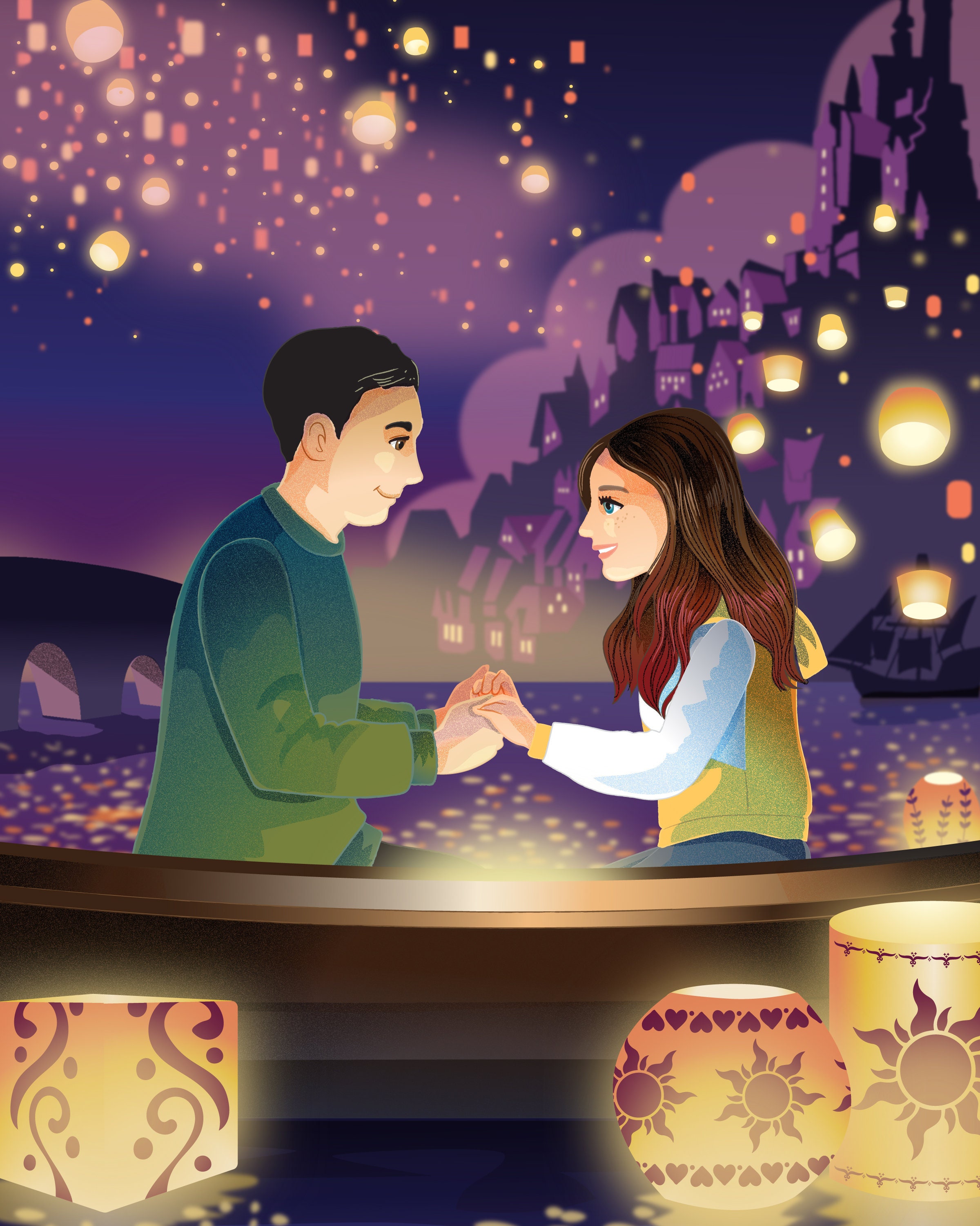 Tangled Boat Scene Drawing