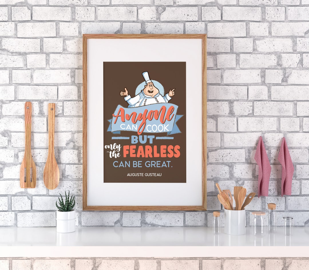 Motivational Quote, Kitchen Decor, Anyone Can Cook Printable, Different ...