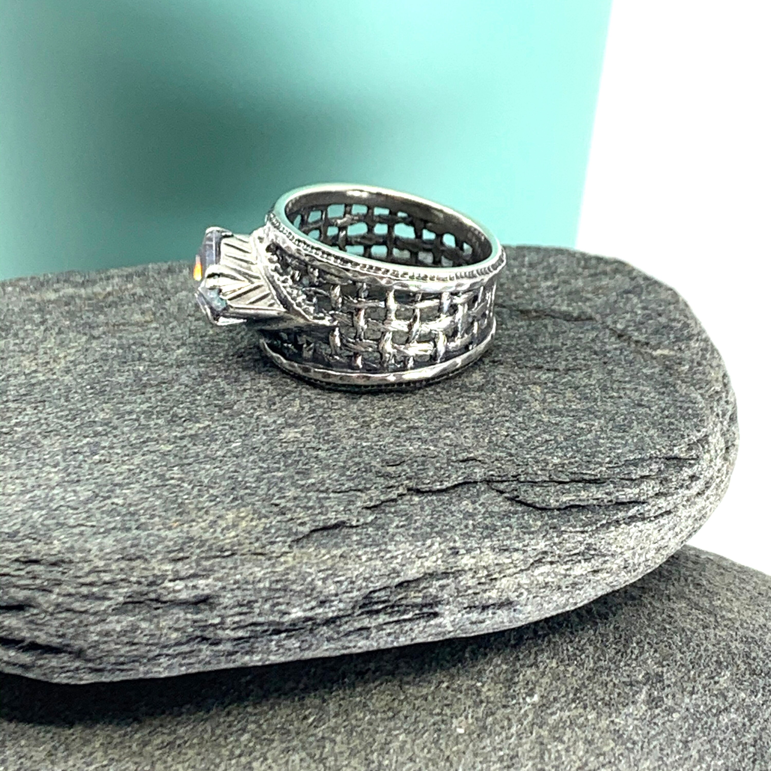 Vintage SILPADA Sterling Silver Cubic Zirconia "marquessa" Ring, R1737 ...
