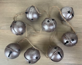 Jumbo Extra Large Gold Metal SET OF 3 Large Jingle Bell Christmas ...