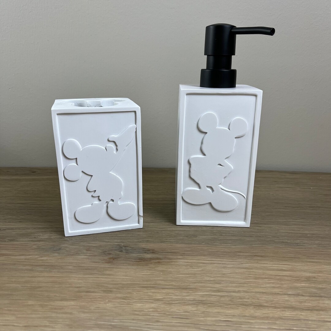 Mickey Mouse Bathroom Decor, Hand Soap, Toothbrush Holder, Cup , Disney ...
