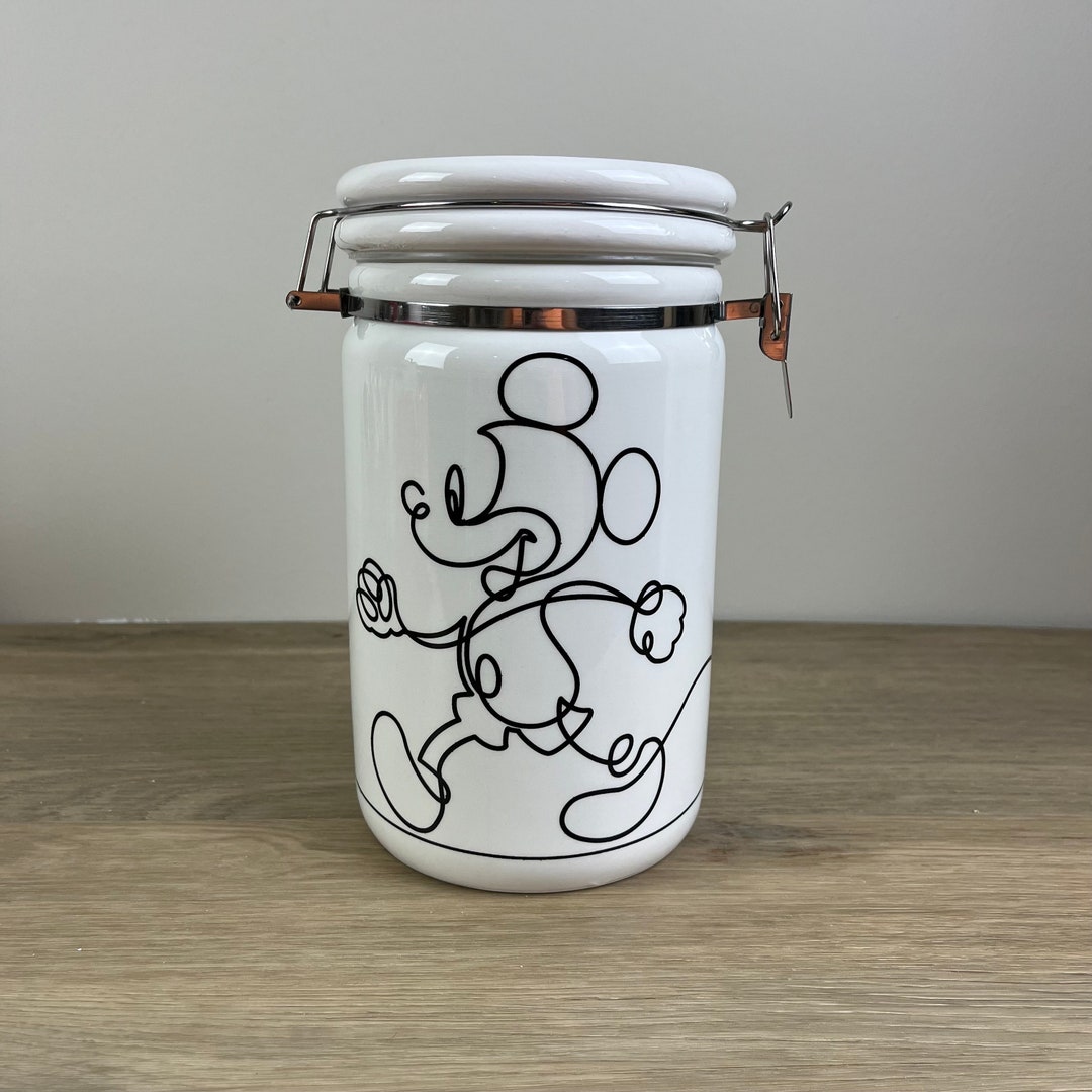 Mickey Mouse Hinged Ceramic Canister, Disney, Cookie Jar, Storage ...