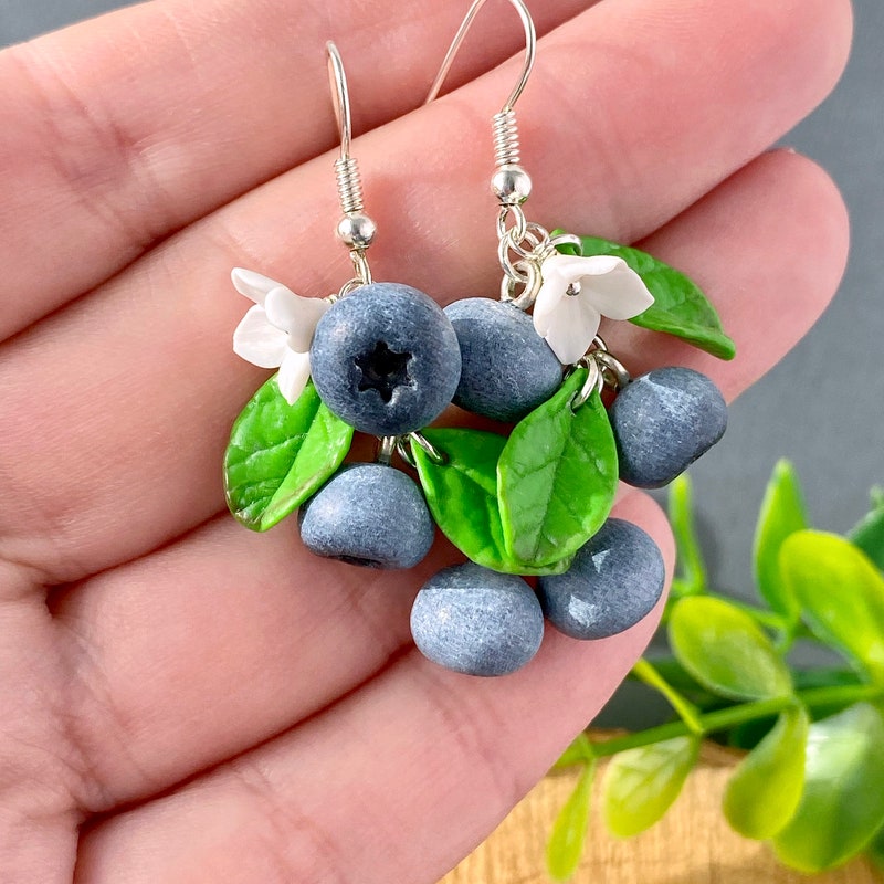 Blueberry Earrings - Etsy
