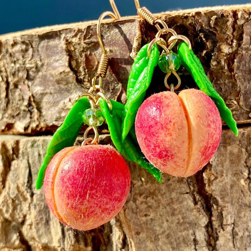 Peach Earrings - Etsy