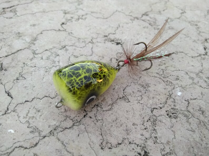 MIni Popper Light Fishing Lure Yellow | Etsy
