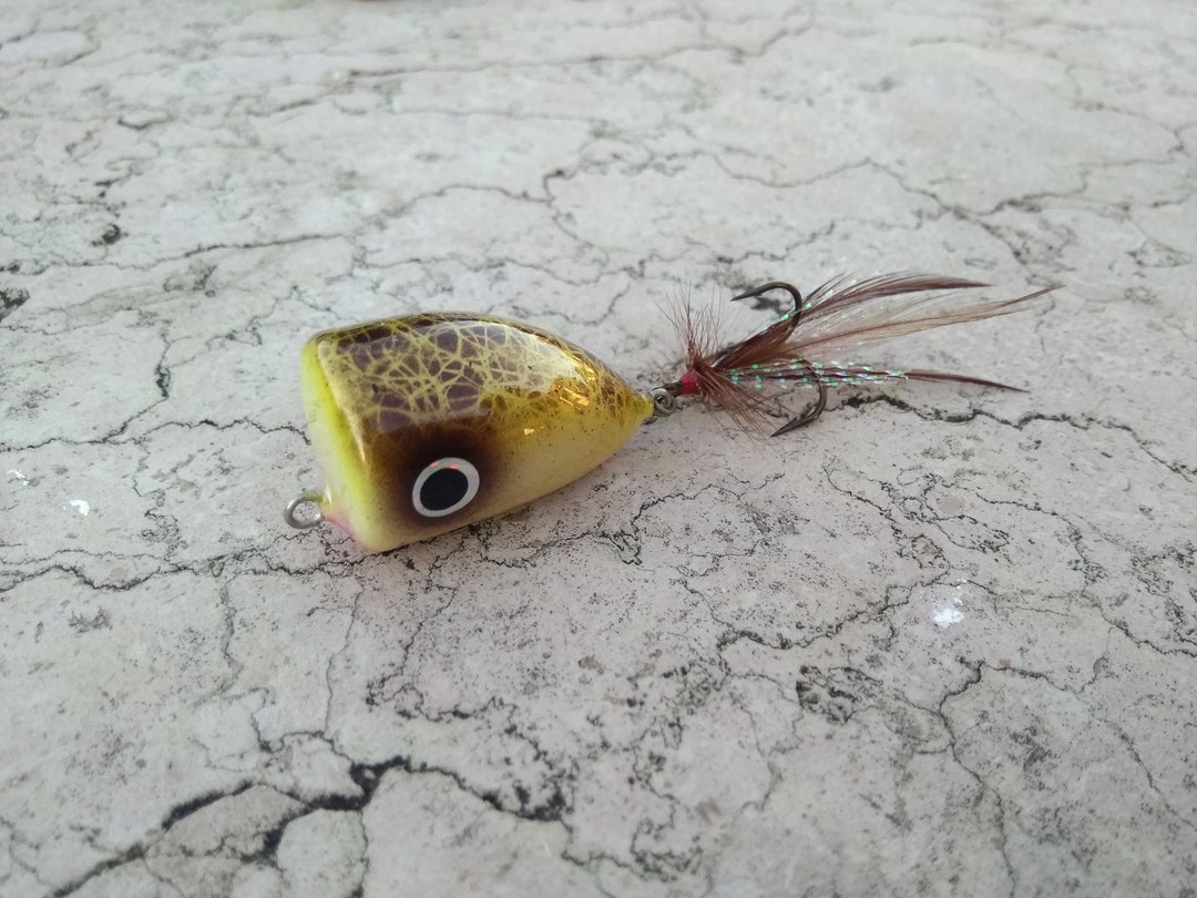 Mini Popper Light Fishing Lure Brown Gold - Etsy
