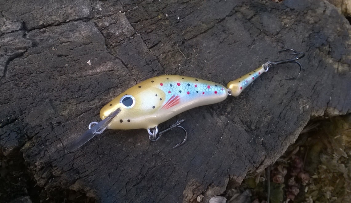 Jointed Fishing Handmade Lure Gold Browntrout 7cm/2.75 Inch | Etsy