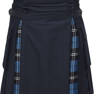 Scottish Men's Traditional Wedding Blue Ramsay Tartan Hybrid Utility Kilt, Highland Tartan Kilt ...