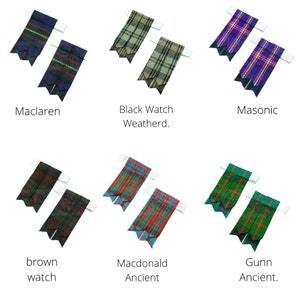Scottish Kilt Sock Flashes Various Tartans, Highland Kilt Hose Flashes, Men's Tartan Plaid Kilt ...