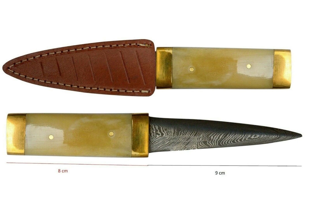 Kilt Sgian Dubh,damascus Steel Sgian Dubh,scottish Dagger,bone Handel ...