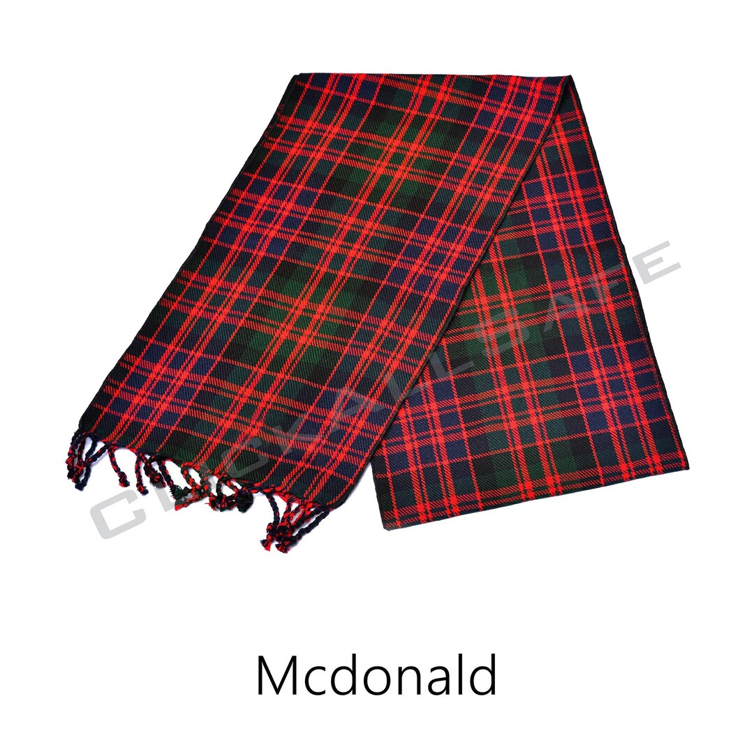 Scottish Tartan Plaid Sash, Ladies Acrylic Wool Kilt Sash With Fringes ...