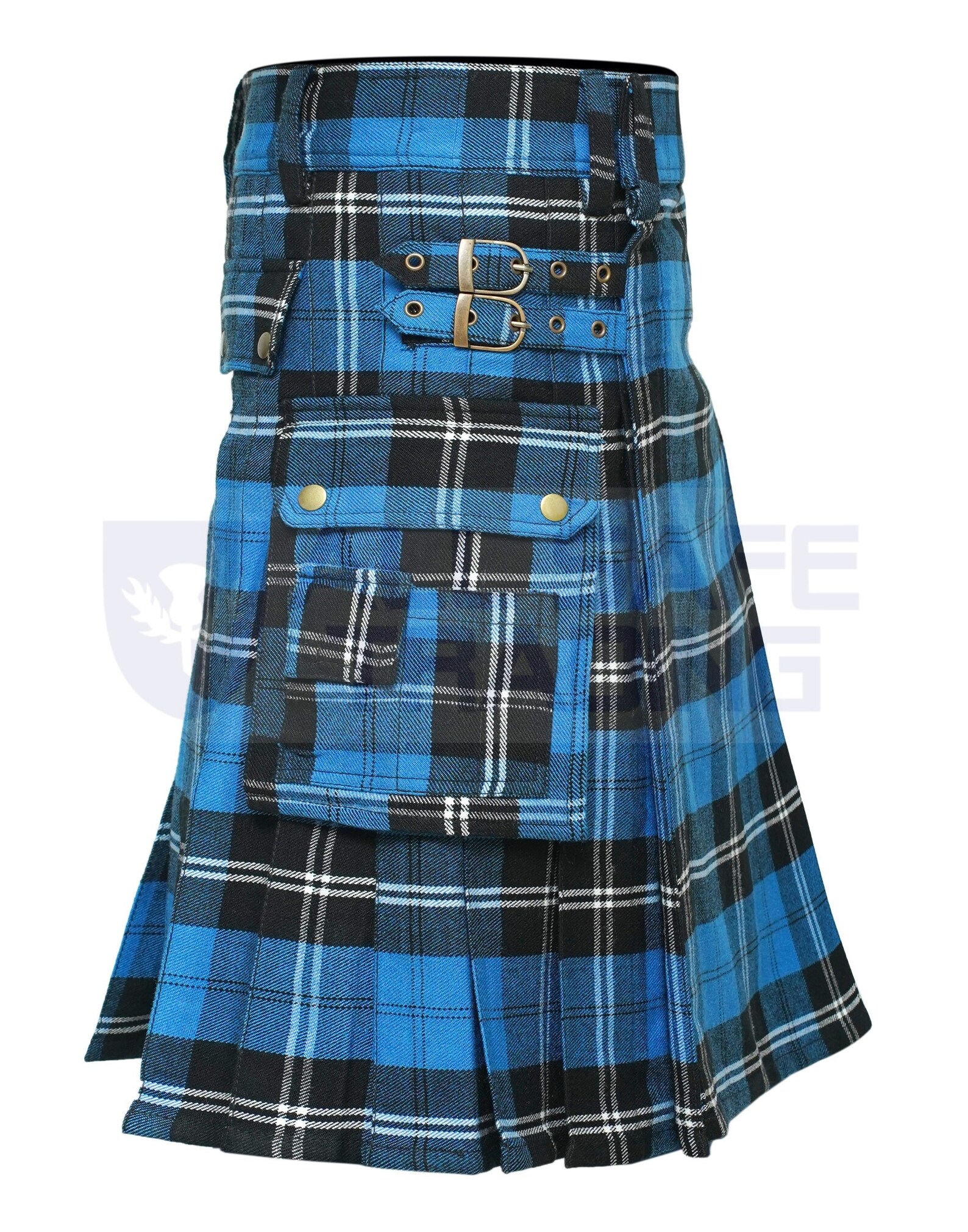 Scottish Mens Utility Kilt Blue Ramsay Highland Scottish - Etsy
