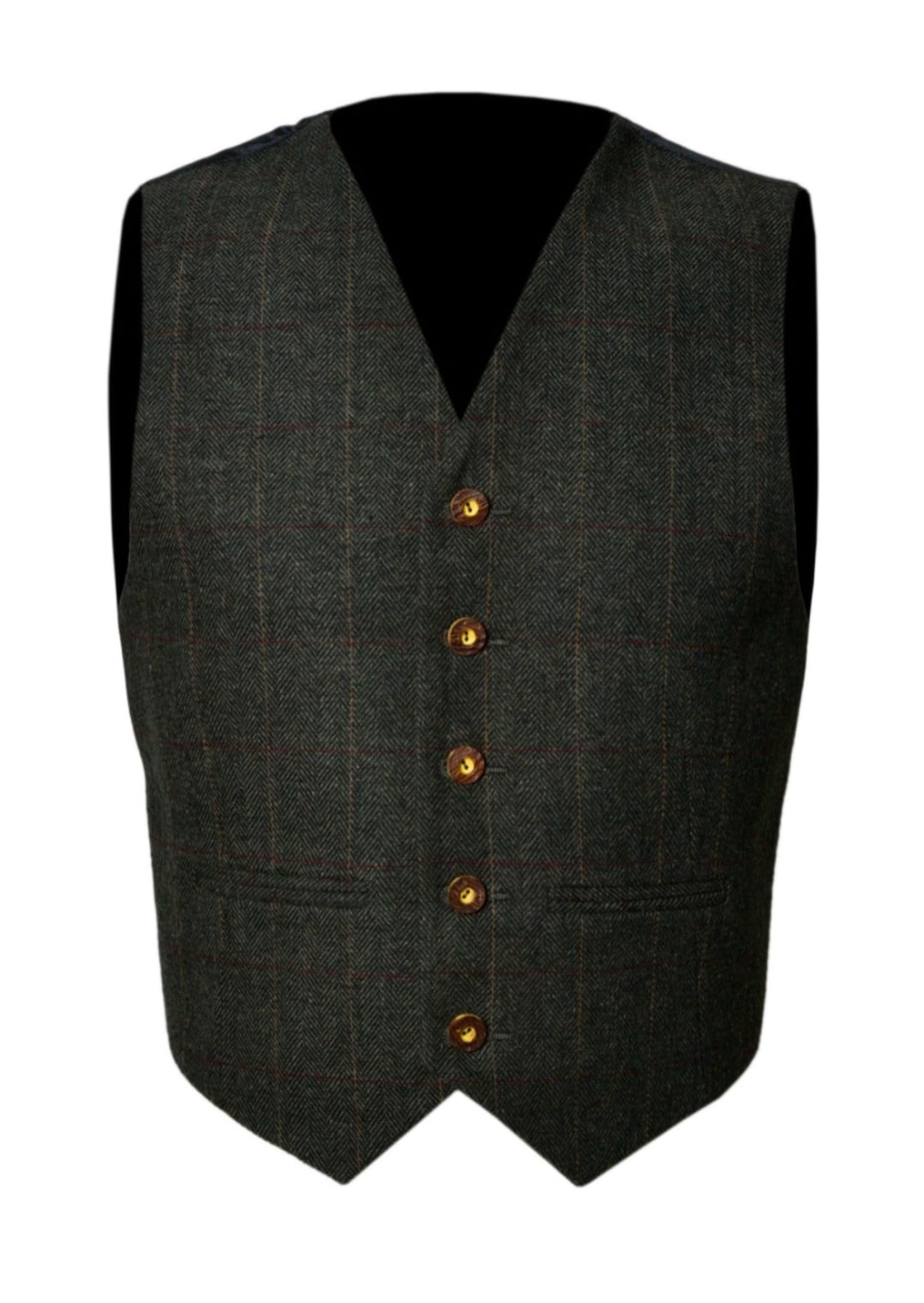 Mens Scottish Argyle Kilt Vest,5 Buttons Plaid Tweed Waistcoat,handmade ...