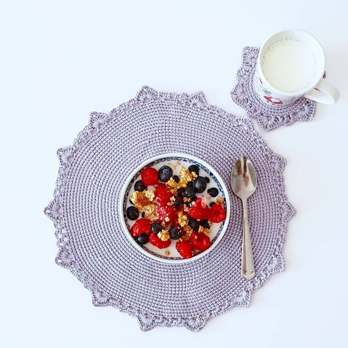 Crochet Coaster and Table Mat Pattern Holi Home Tablecloth | Etsy