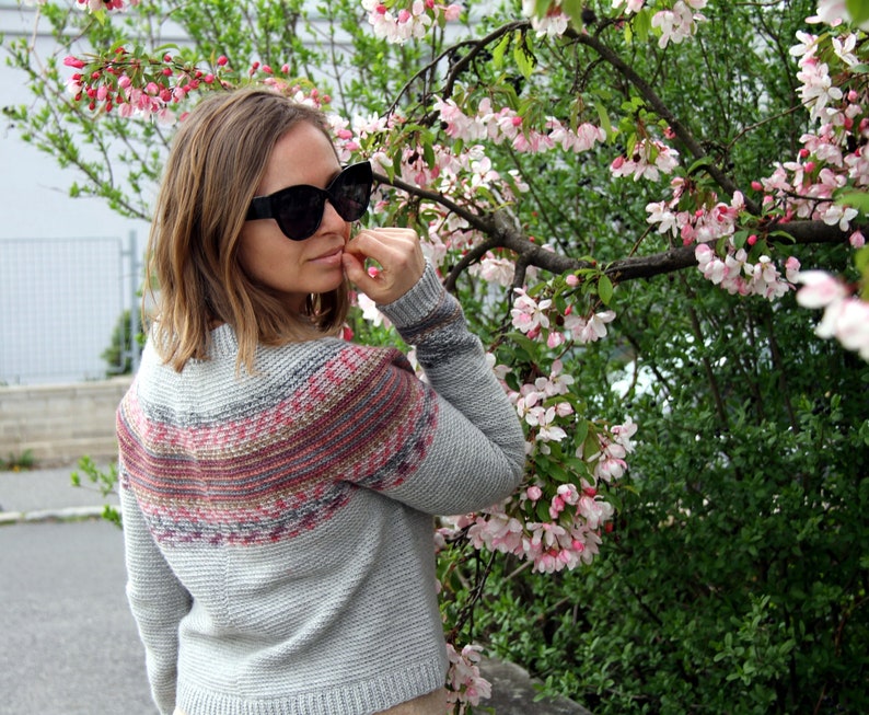 Crochet Sweater Pattern Saturnalia Sizes S-XL, Row by Row Lopapeysa ...