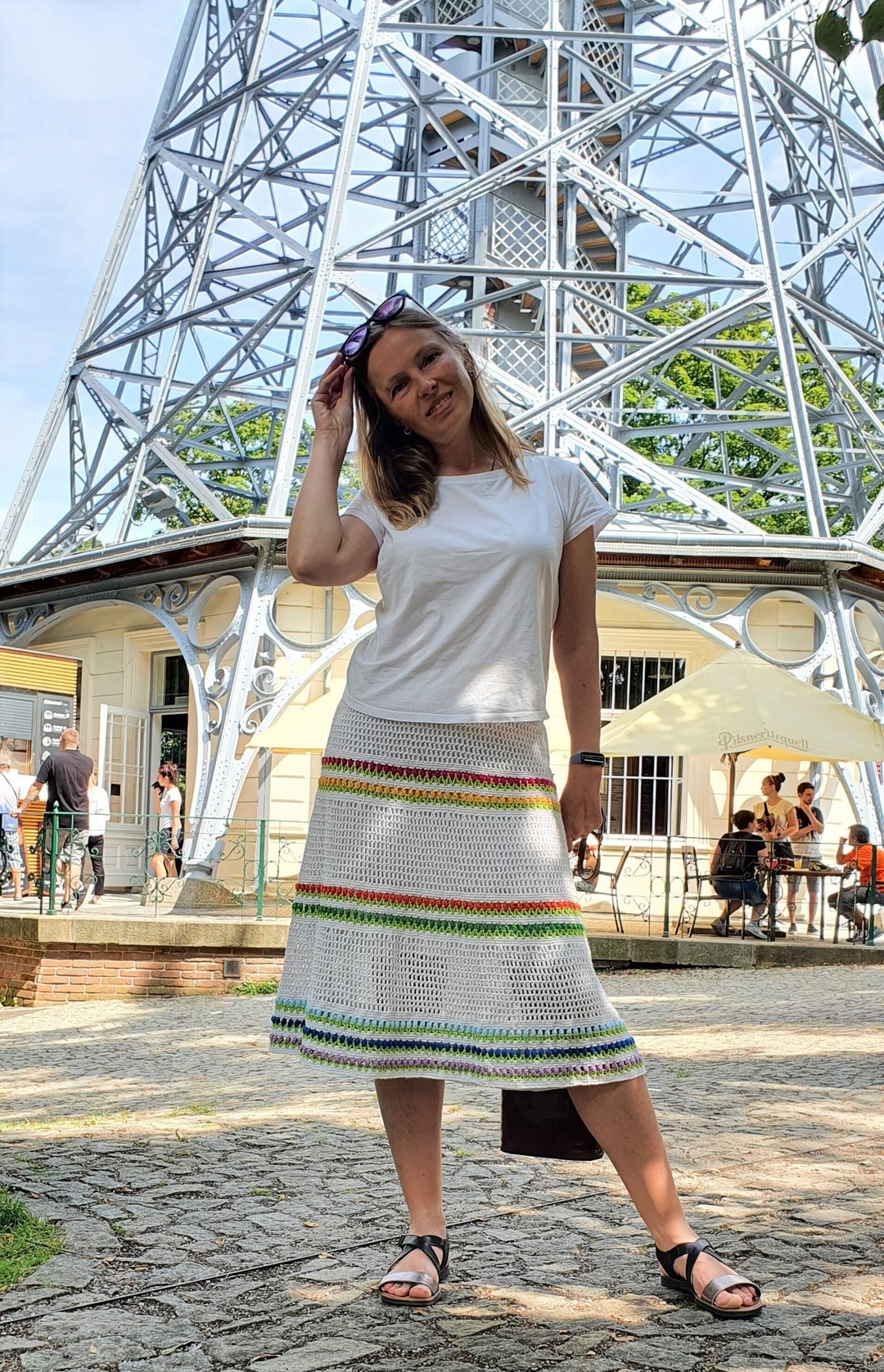 A-line Crochet Skirt Pattern Tulips: Filet Technic, Bohemian Style, S ...