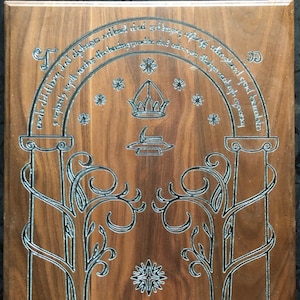 Durin's Door Solid Hardwood Carving ~ Lord of the Rings ~ Fellowship of ...