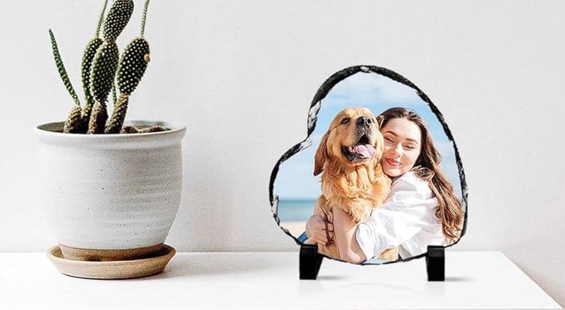 Custom Heart Slate Stone Portrait, Birthday Gift, Personalized Gift ...