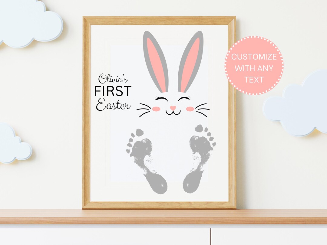Easter Footprint Craft, Printable Easter Bunny Easter Crafts Activity ...